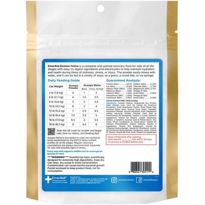 EmerAid Sustain Feline 100 g pouch - Lafeber Co.